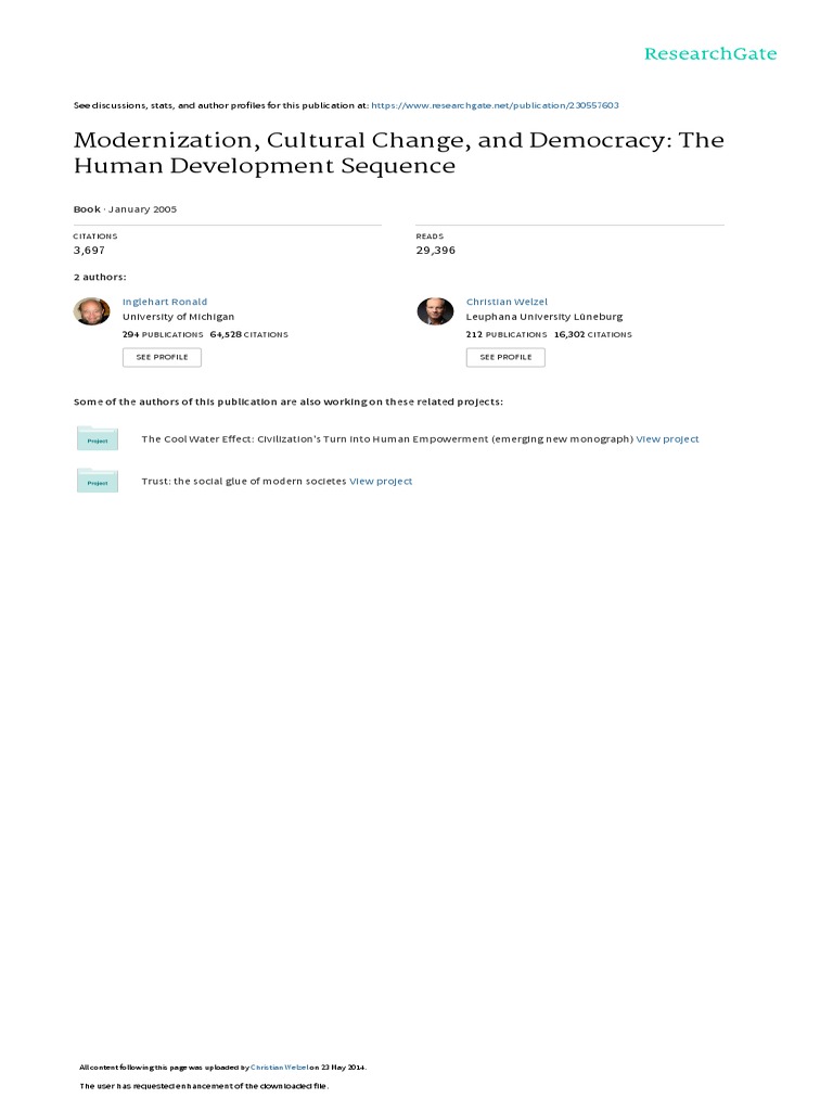 Modernization Cultural Change and Democracy The Hu | Download Free PDF ...