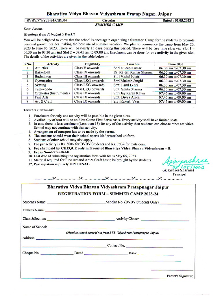 Circular Summer Camp 20232024 | PDF
