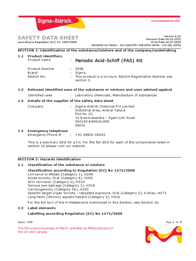 Pas SDS | PDF | Workplace | Occupational Safety And Health