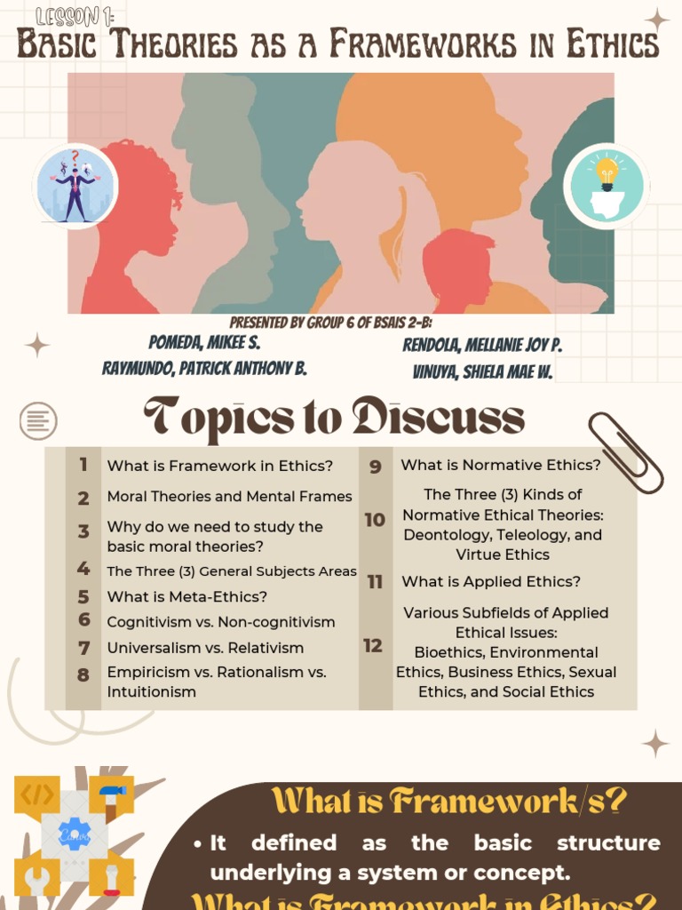Basic Theories As Frameworks in Ethics - Group 6 Bsais-2b | PDF | Morality | Philosophical Theories