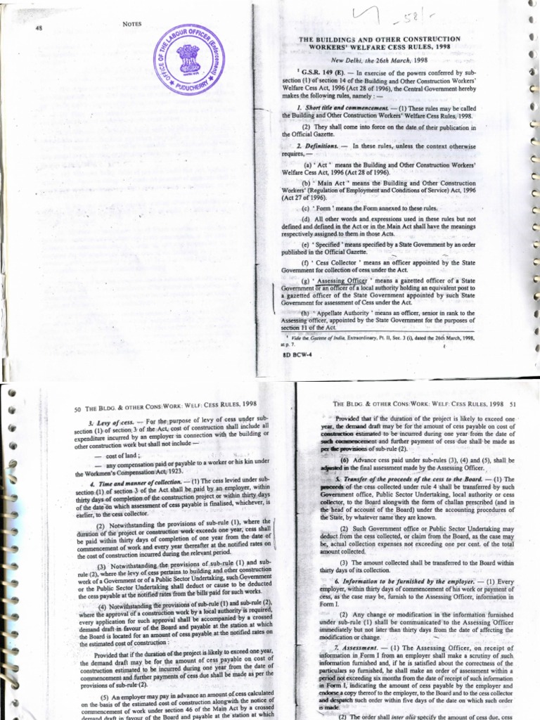 Kerala Building Cess Rules 1998 | PDF | Business | Business Economics
