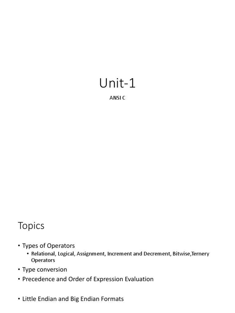 Unit1 C Programming 6 10 2022 | PDF | Computer Engineering ...