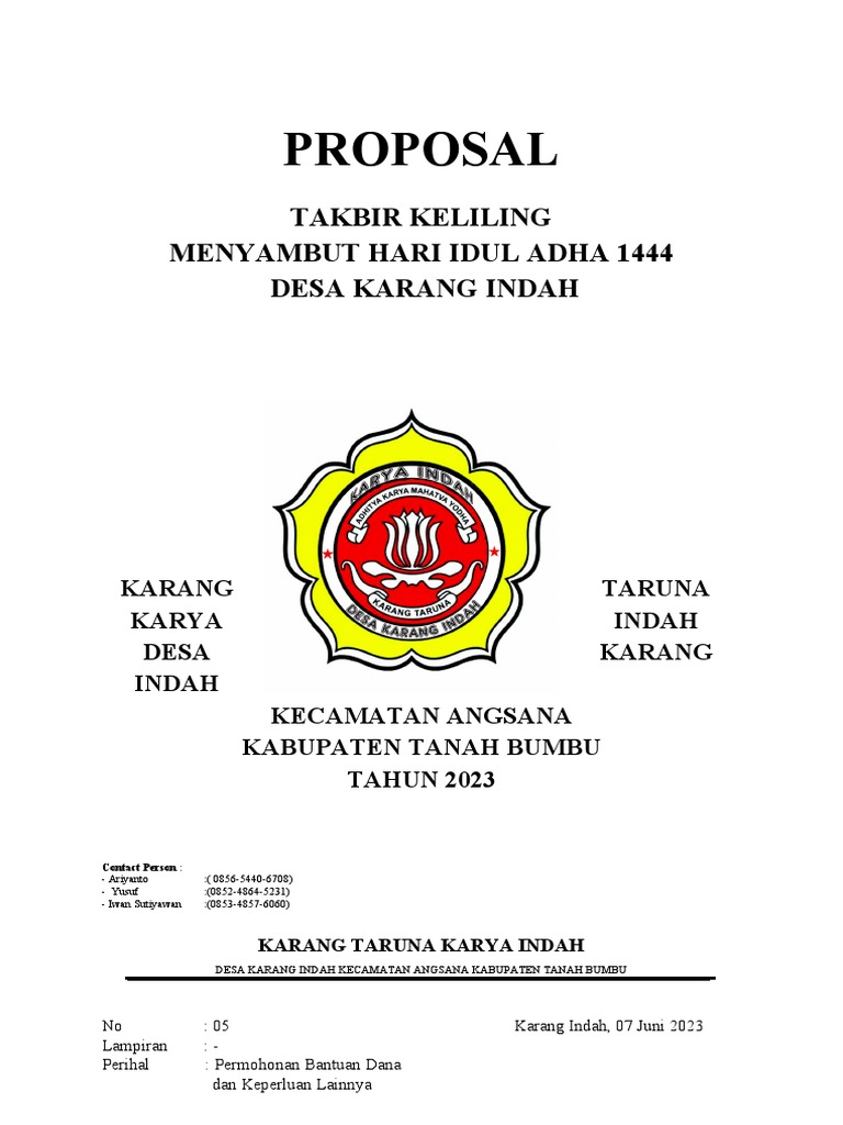 Proposal Takbir Keliling | PDF