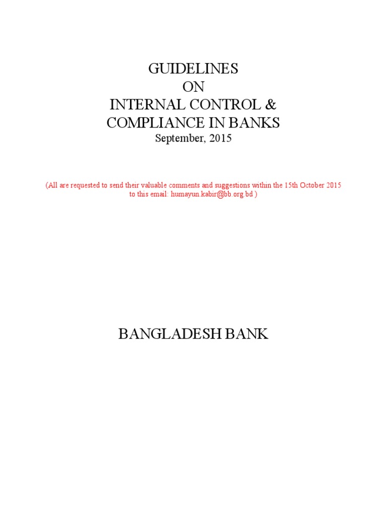 Internal Control Guidelines for Banks | PDF | Internal Control ...