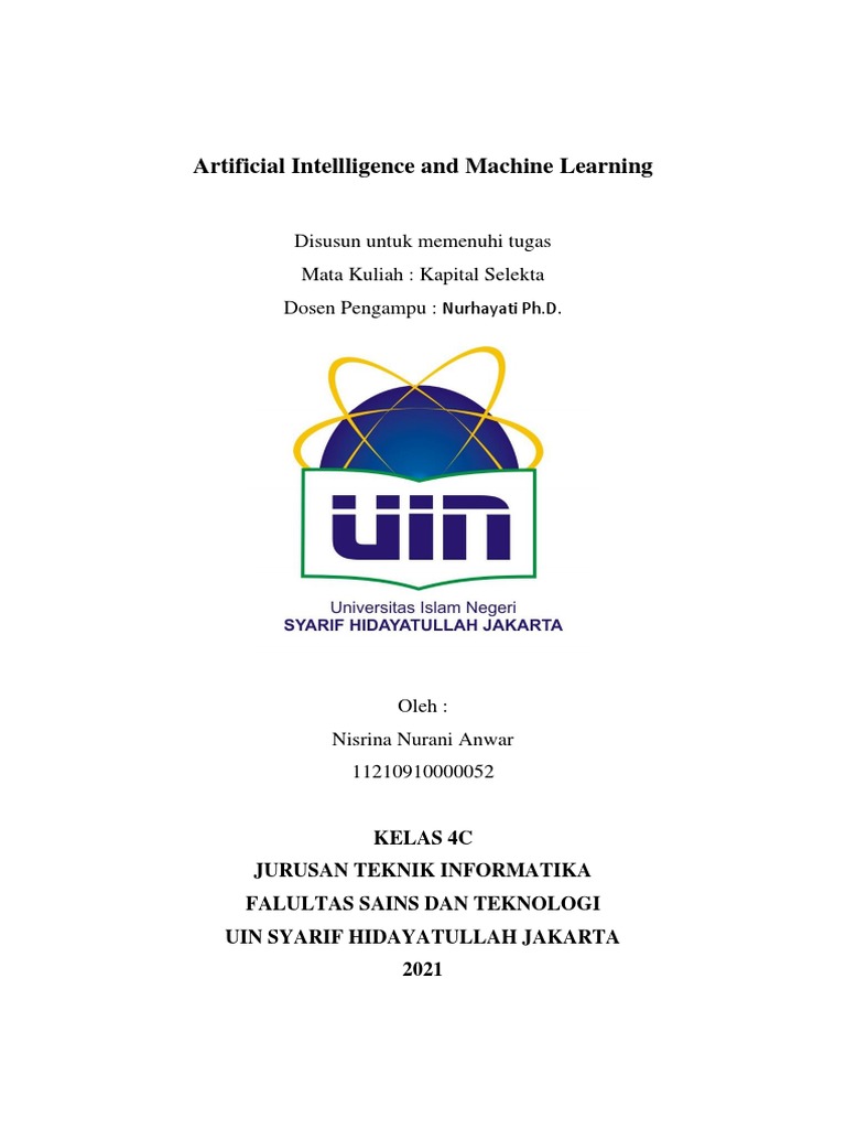Artificial Intellligence And Machine Learning Pdf 
