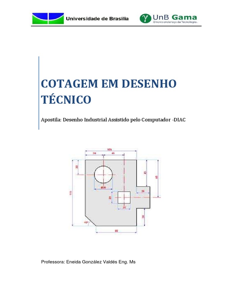 Cotagem em Desenho Técnico | PDF | Linha (Geometria) | Desenho