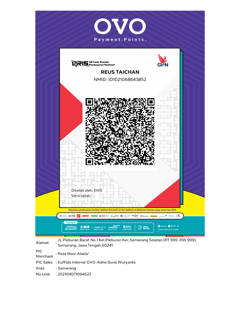 Contoh Qris dalam merchant ovo | PDF