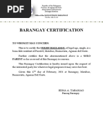 Barangay Certification National ID Format 1 | PDF