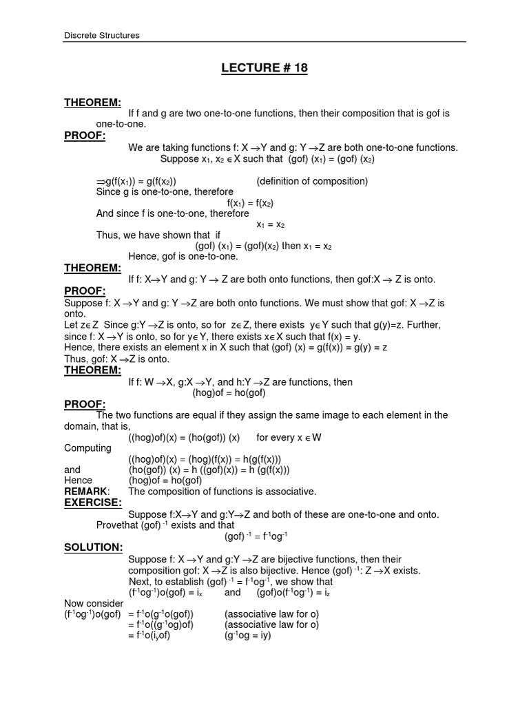 Lecture 18 Pdf Set Mathematics Function Mathematics 2392