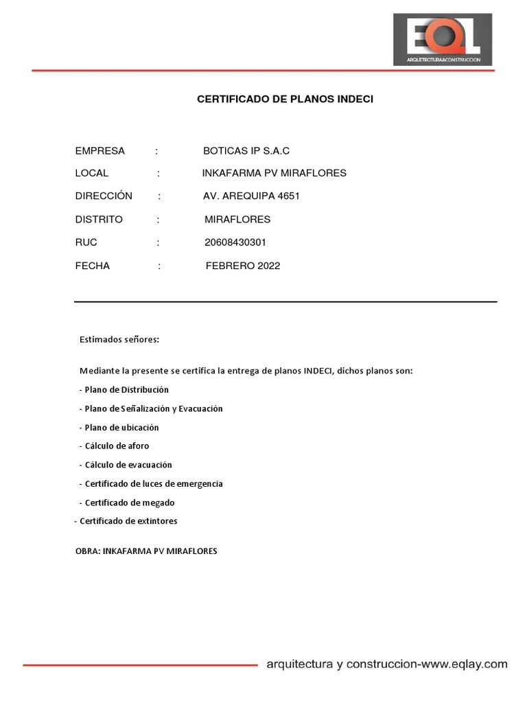 Indeci Inkafarma PV Miraflores | PDF | Perú