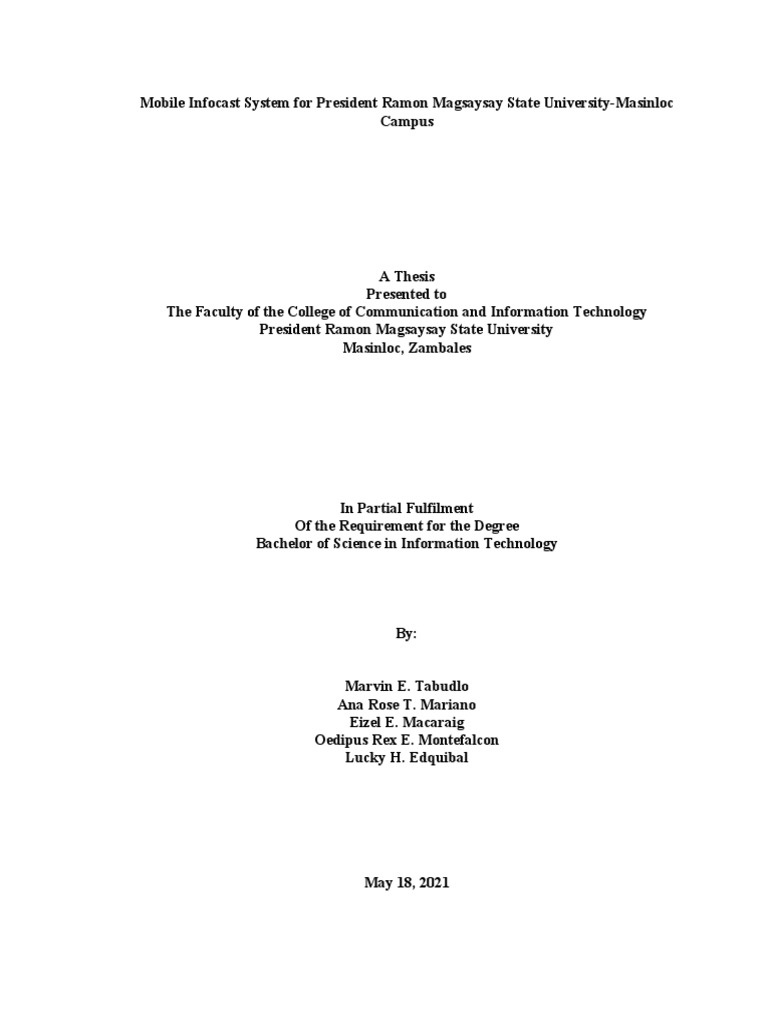 Mobile Infocast System for PRMSU-Masinloc | PDF | Software Development ...