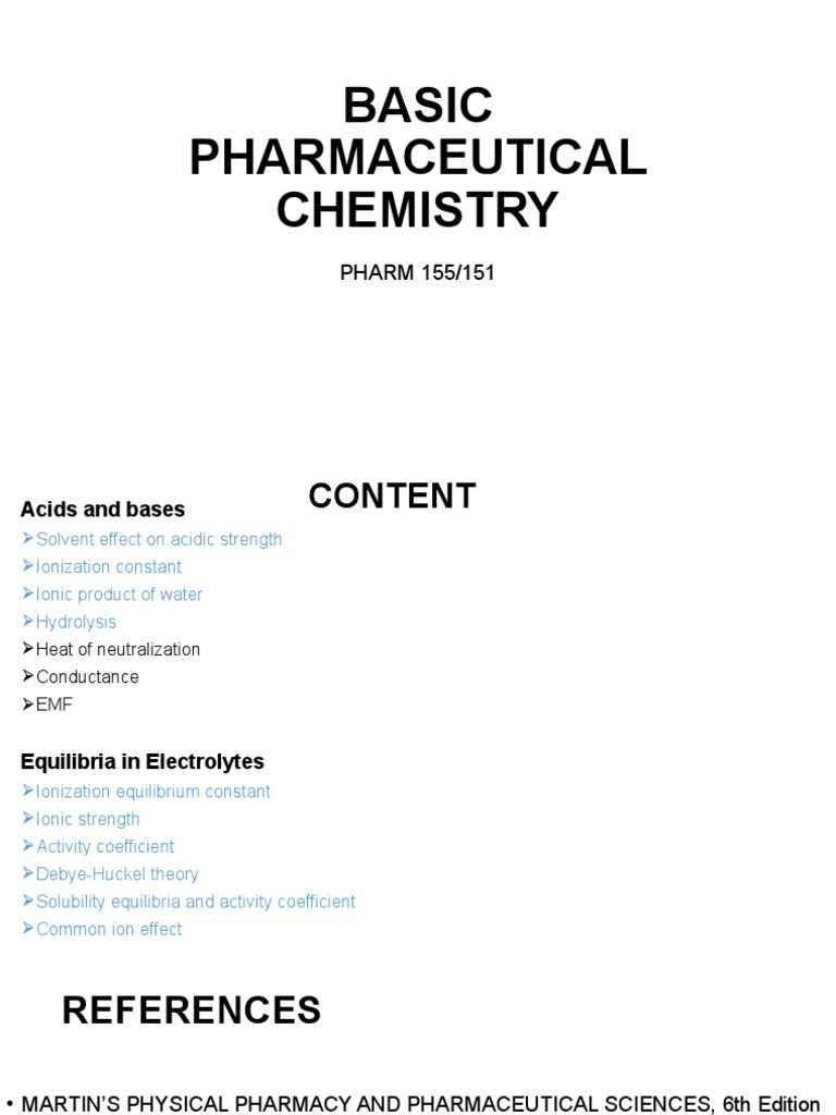 Basic Pharmaceutical Chemistry 15 | PDF | Acid | Salt (Chemistry)
