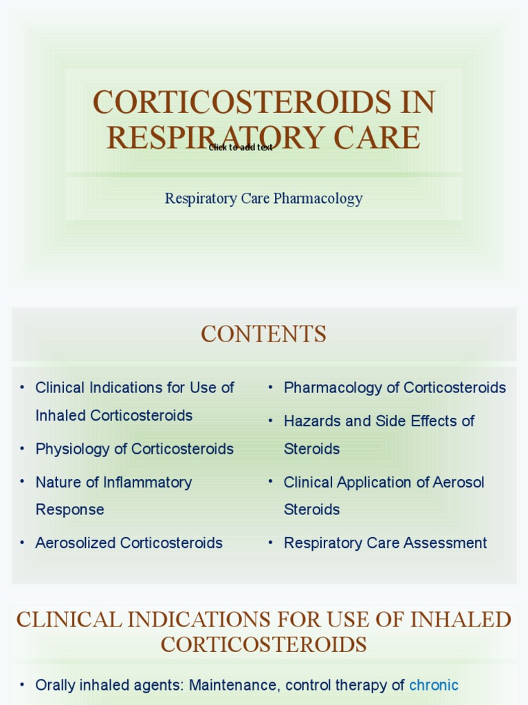 CH 11 Corticosteroids in Respiratory Care | PDF | Glucocorticoid ...