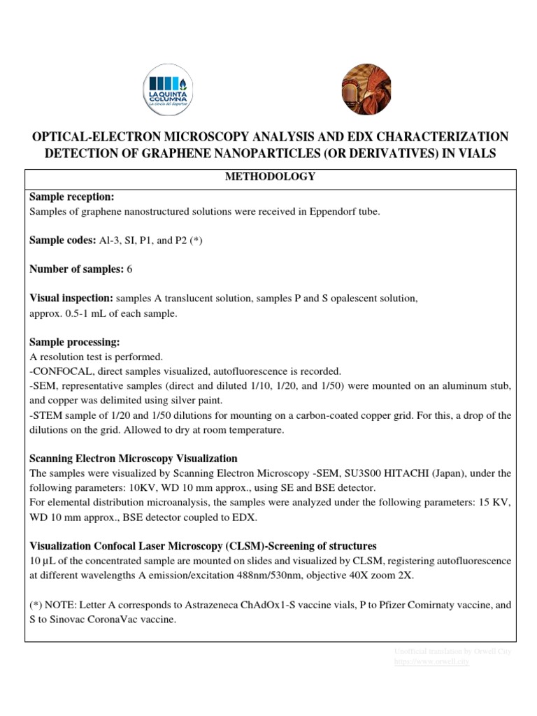 Optical Electron Microscopy Analysis and EDX Characterization Detection of Graphene ...
