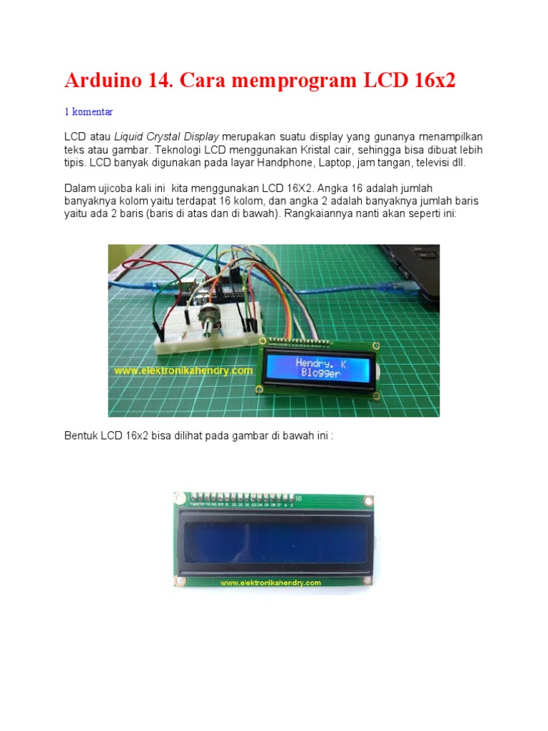 Arduino LCD AWAL | PDF