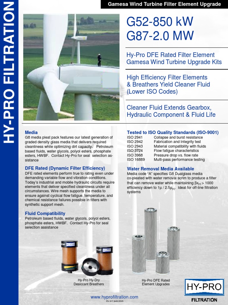 Wind Turbine Filter Element Upgrade | PDF | Filtration | Wind Turbine