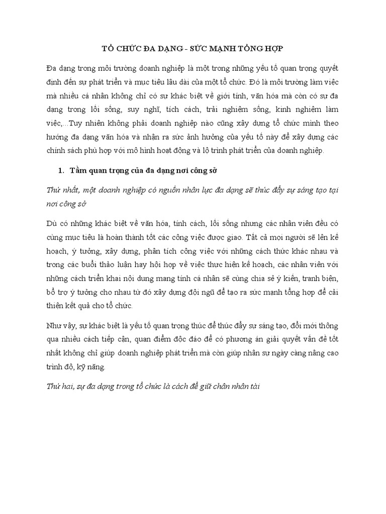 T CH C Đa D NG - S C M NH T NG H P | PDF