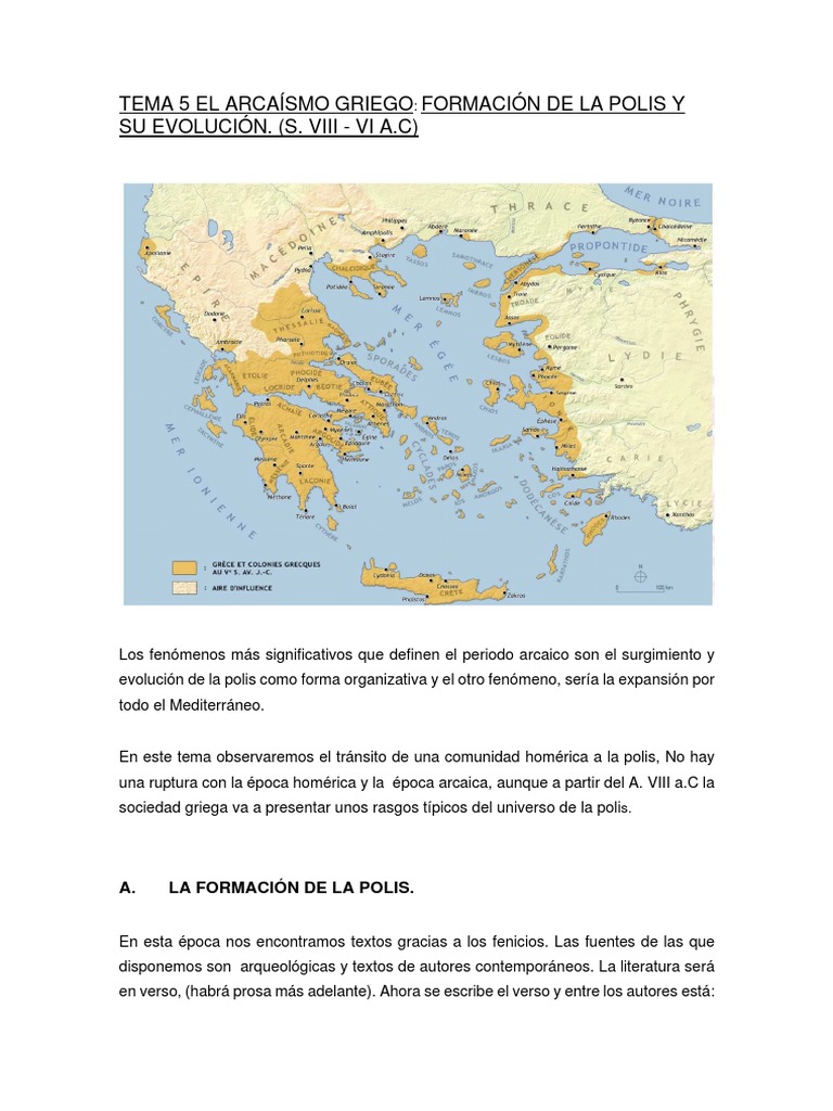 Tema 5 El Arcaísmo Griego | PDF | Antigua Grecia | Mundo grecorromano