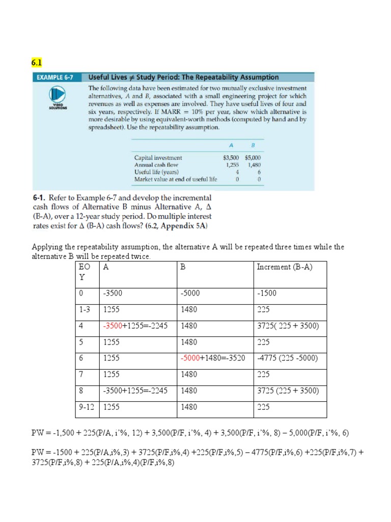 Solution Assignment 3 Chapter 6 | PDF | Internal Rate Of Return | Economies