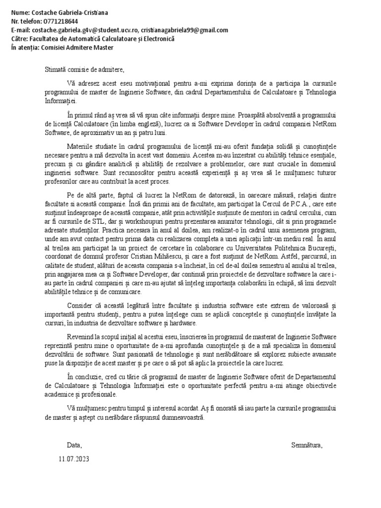 Eseu Motivational | PDF