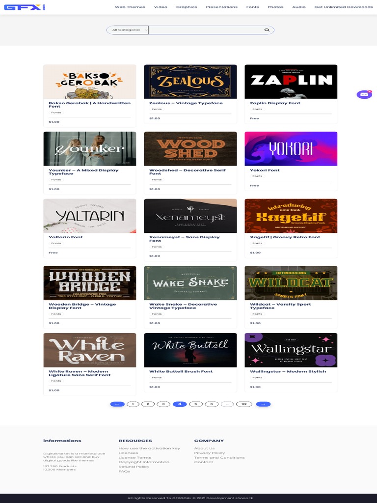 Fonts - Get Unlimited Free Download - GFX GOAL | PDF | Typefaces | Serif