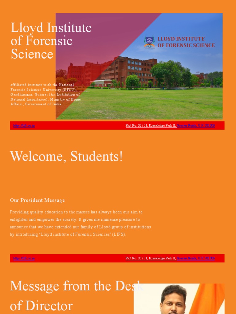 Lloyd Institute of Forensic Science | PDF | Academic Degree | Bachelor ...