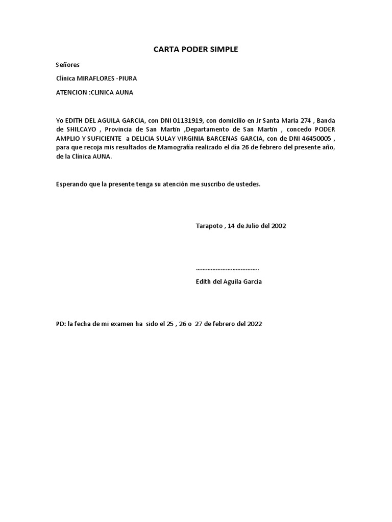 Carta Poder Simple | PDF
