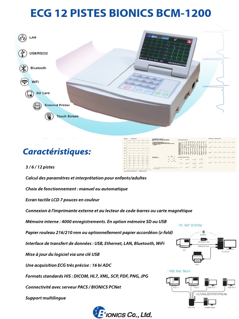 ECG 12-Channel Bionics BCM-1200 | PDF | Analog To Digital Converter ...