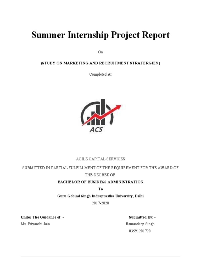 Sample of Summer Training Report | PDF | Statistics | Quantitative Research