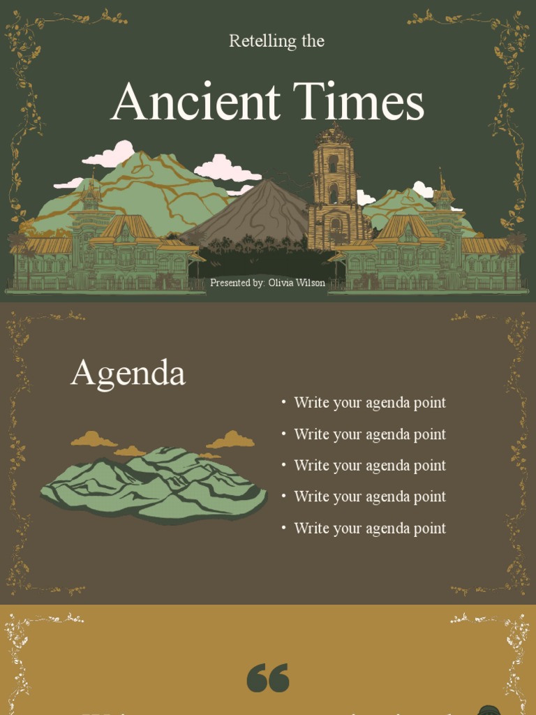 Simple Vintage Illustration History Ancient Times Report Presentation ...