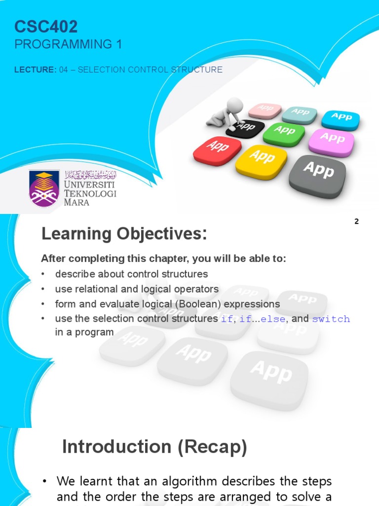 Topic 4 Selection Control Structure Pdf Boolean Data Type Computing