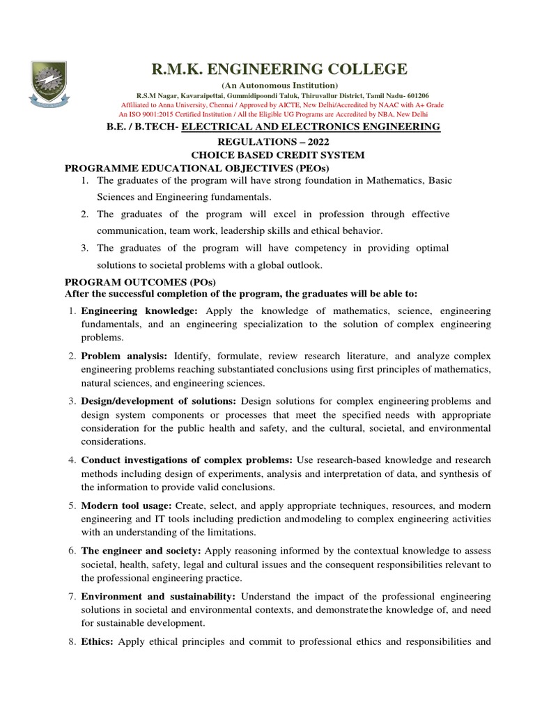 Eee 2022 Syllabus RMK | PDF | Semiconductors | Html Element