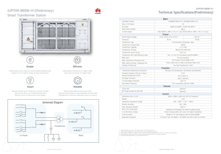 Huawei Jupiter-9000K-H1 Overview | PDF | Transformer | Alternating Current
