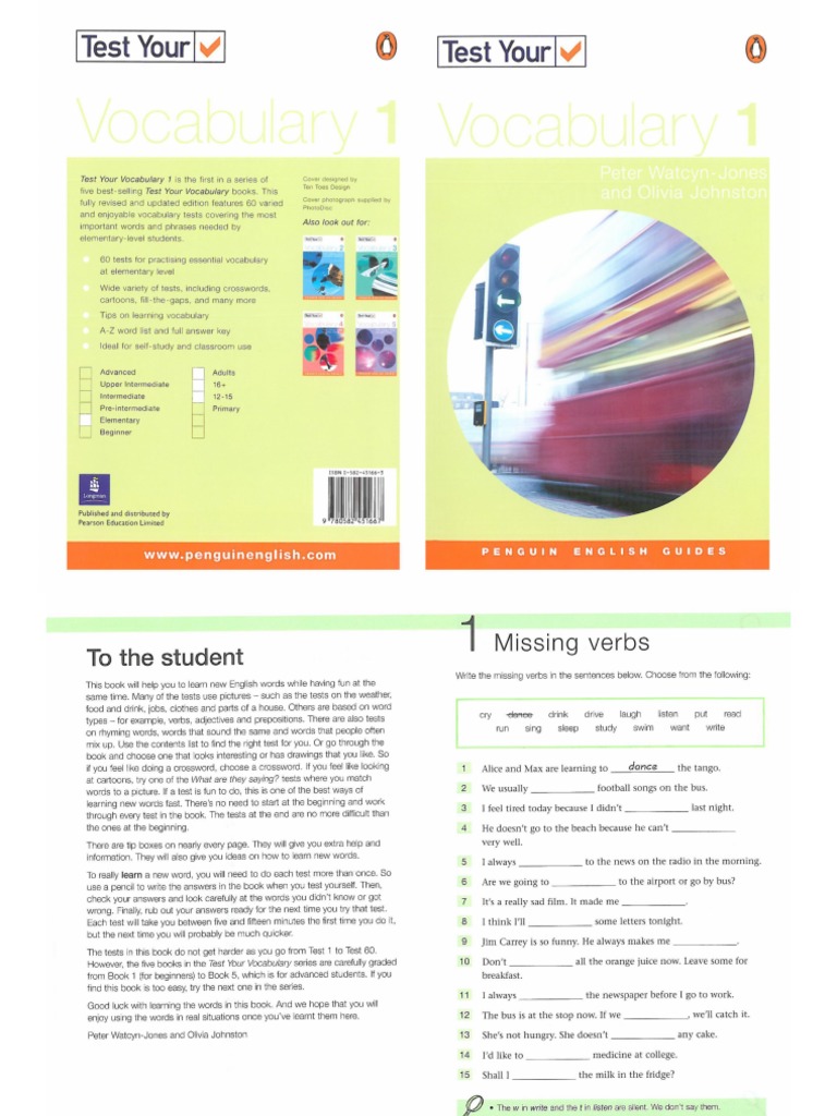 Test Your Vocabulary 1 Student's Book | PDF