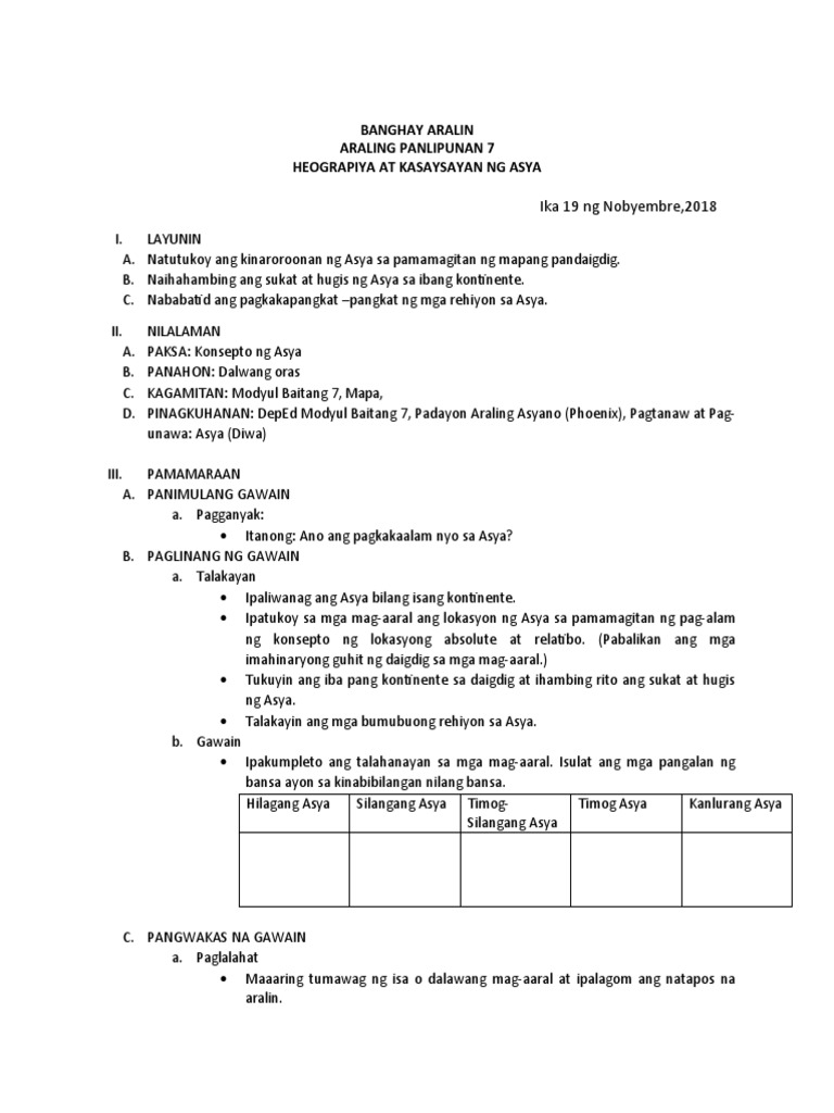 Lesson Plan Ap Grade 7 | PDF