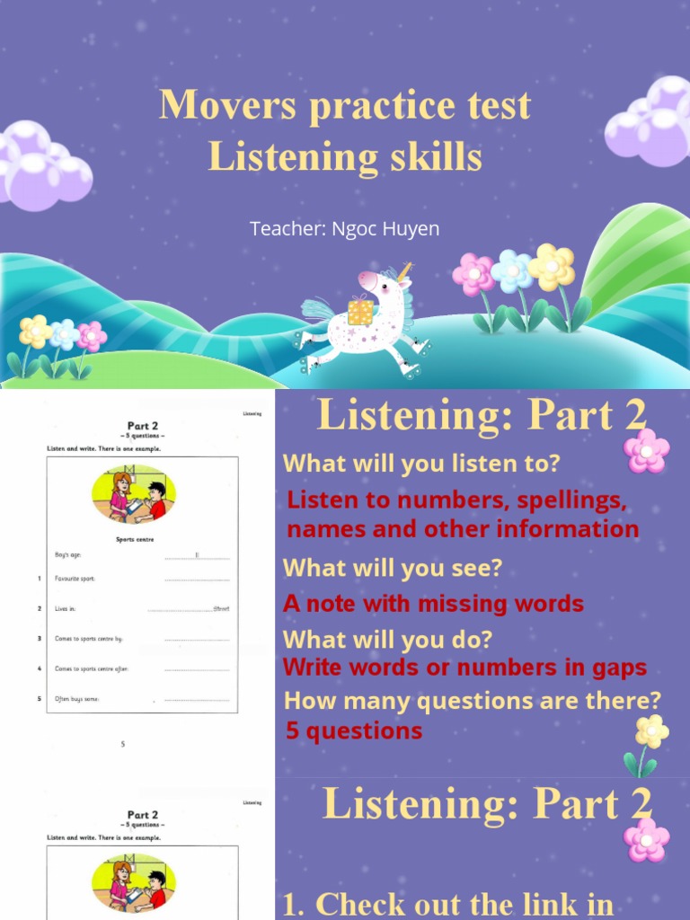 3.movers Practice Test.l Part 2 | PDF