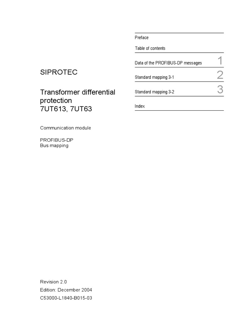 Com Profibus 7ut613 7ut63 Us | PDF | Input/Output | Bit