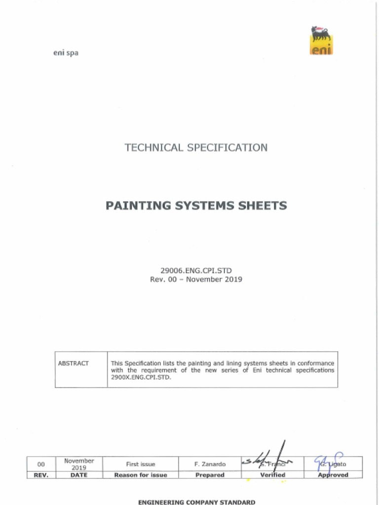 Eni Painting System Standards 29006 | PDF | Paint | Epoxy
