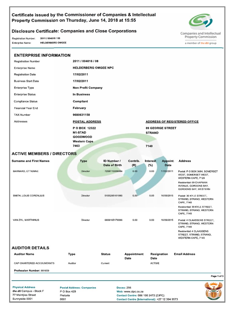 Disclosure Certificate | PDF