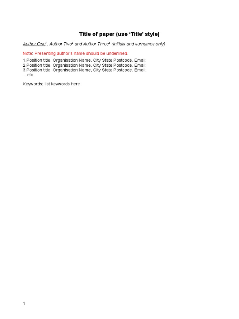 Ausimm Paper Template | PDF | Text | Writing