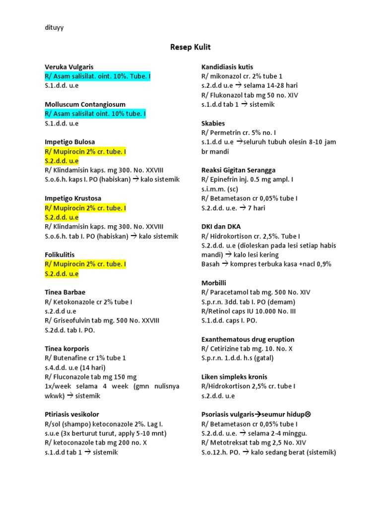 Resep Kulit+Mata | PDF