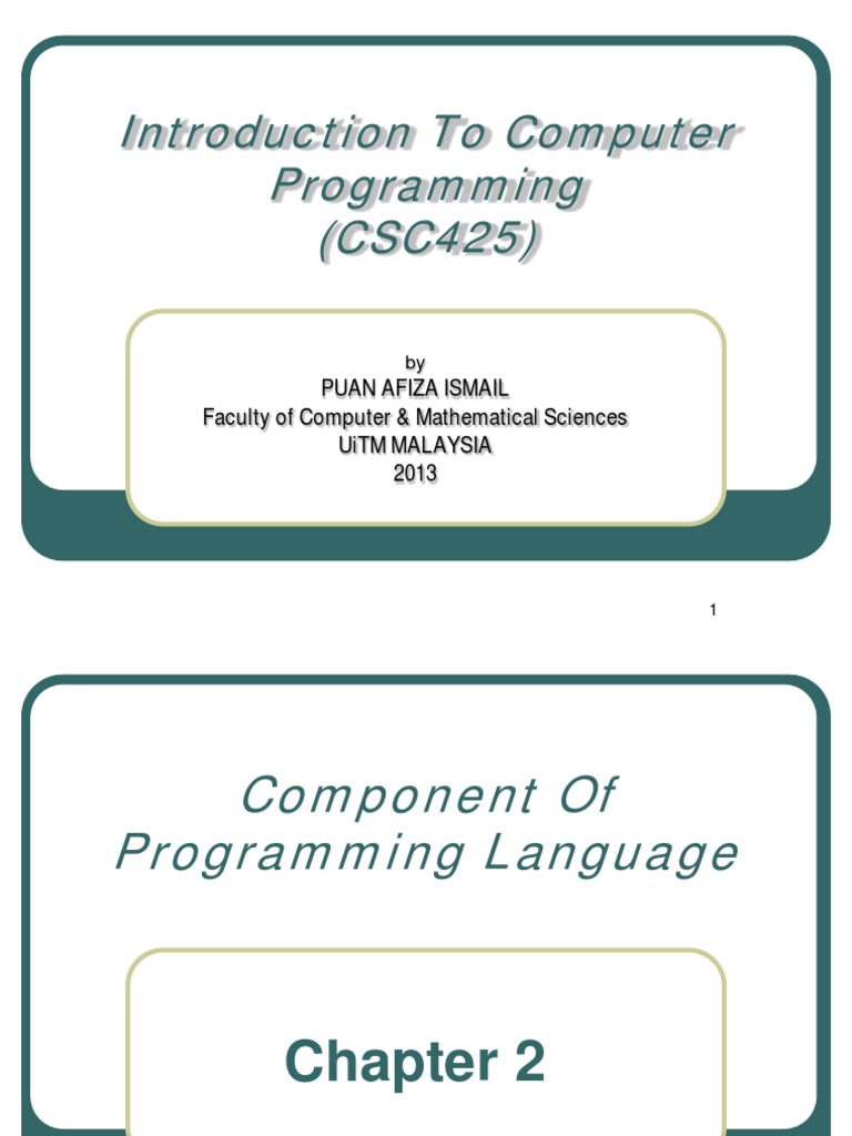 Introduction to Computer Programming | PDF | Integer (Computer Science ...