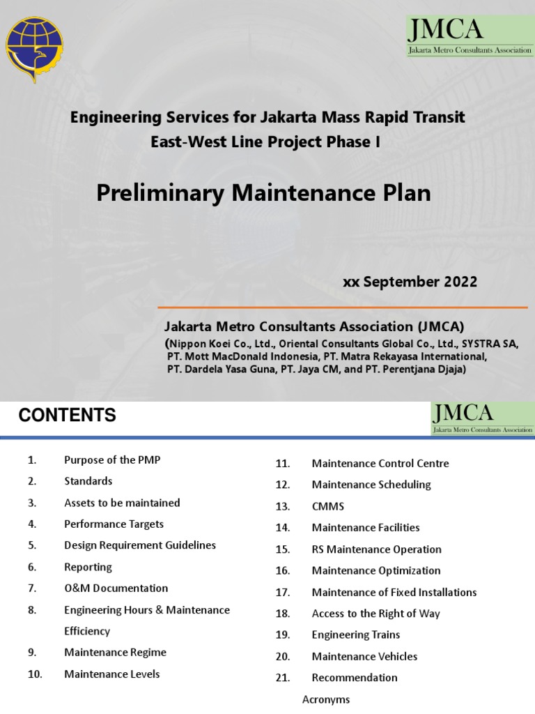 202209xx JMCA - Presentation Preliminary Maintenace Plan Rev. 01 | Download Free PDF ...