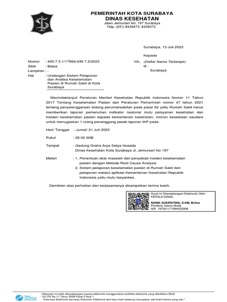 Undangan Pertemuan Ikp Rumah Sakit Pdf