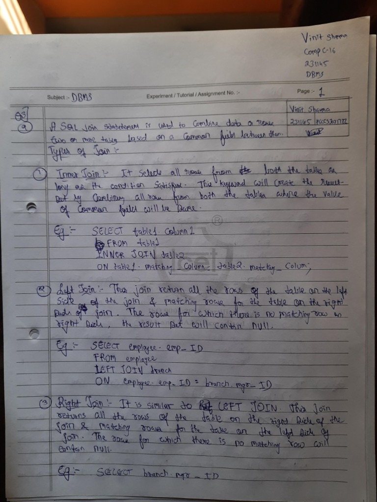 SE - CompC - 16 - 231145 - DBMS - Vinit Sharma | PDF
