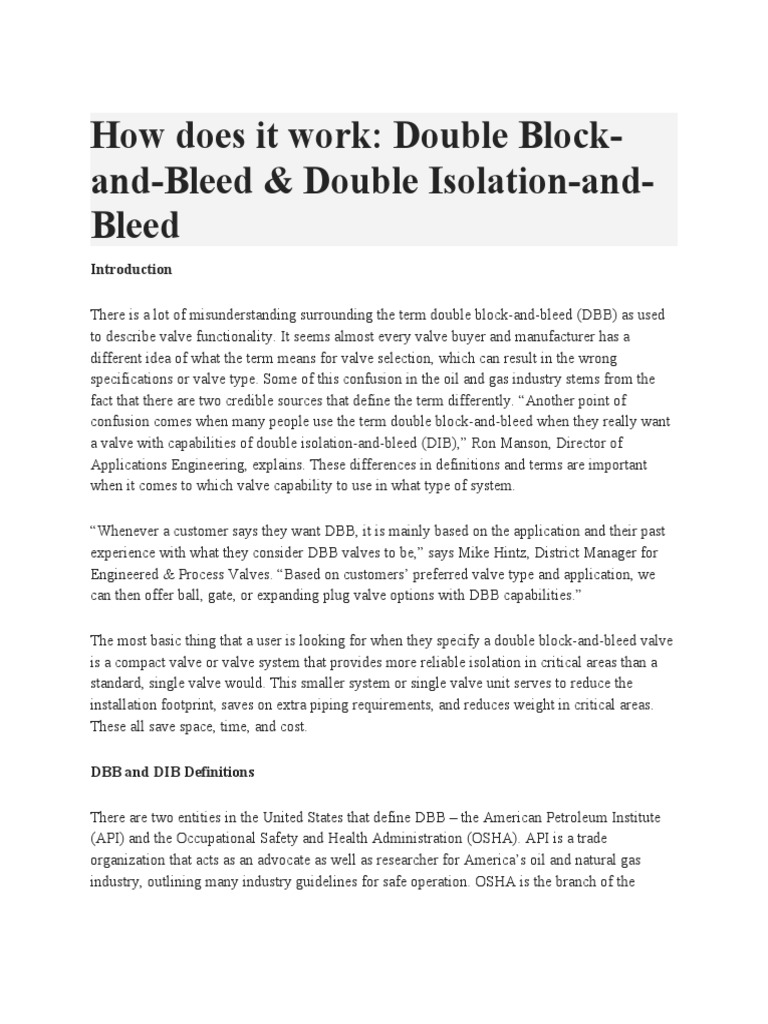 DIB and DBB | PDF | Valve | Manufactured Goods