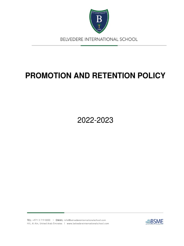 BIS Promotion and Retention Policy 2022 - 2023 | PDF | Special ...