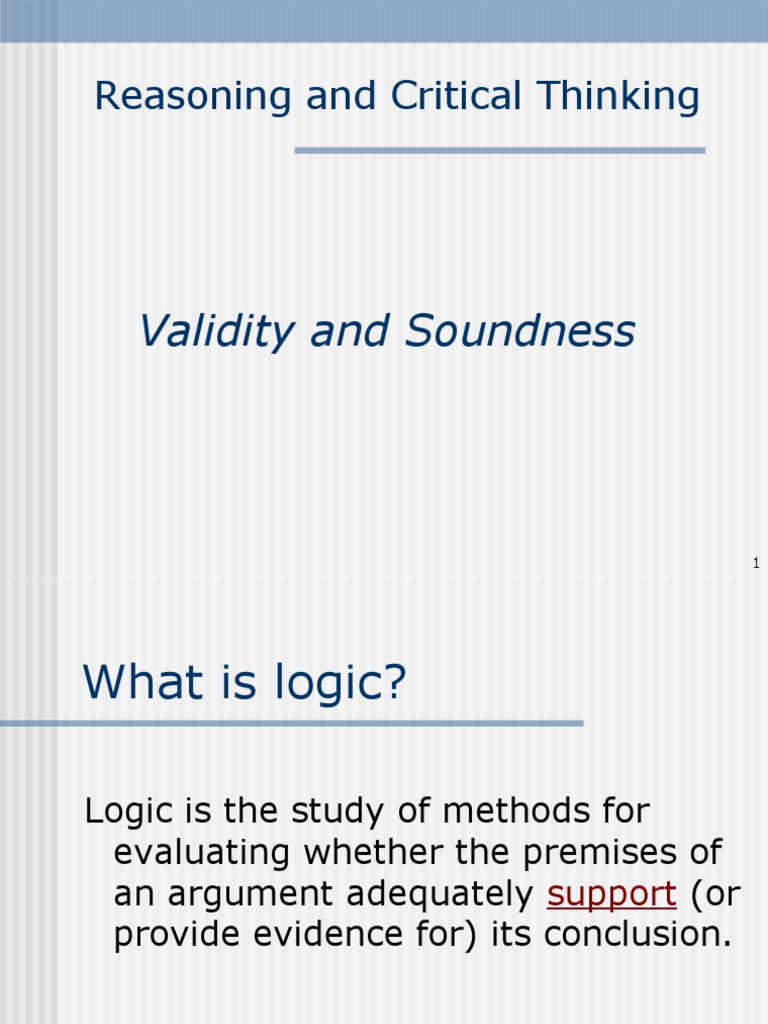 Validity and Soundness | PDF | Argument | Deductive Reasoning