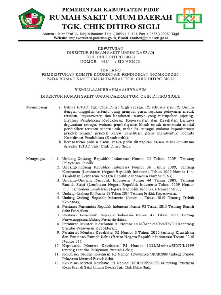 Usulan SK Komkordik 2023 | PDF