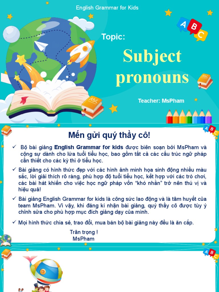 Grammar 1 - Pronouns | PDF